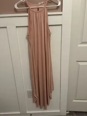 Double Zero | Dresses | Double Zero Blush Pink Highlow Halter Maxi ...
